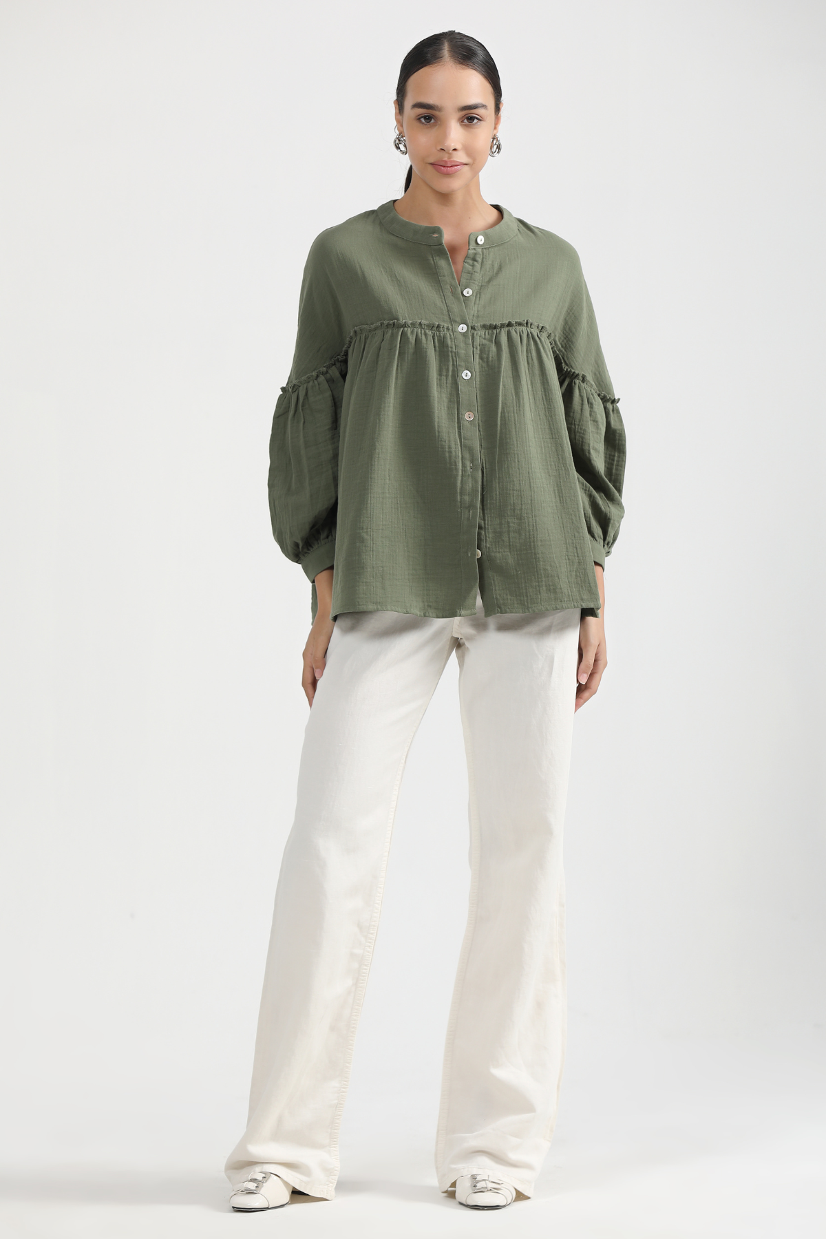 Renee Cape Top - Olive Green – D.ARTISTS